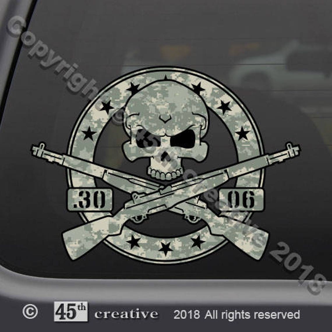 M1 Garand rifle skull crossbones decal sticker garand rifle | Etsy