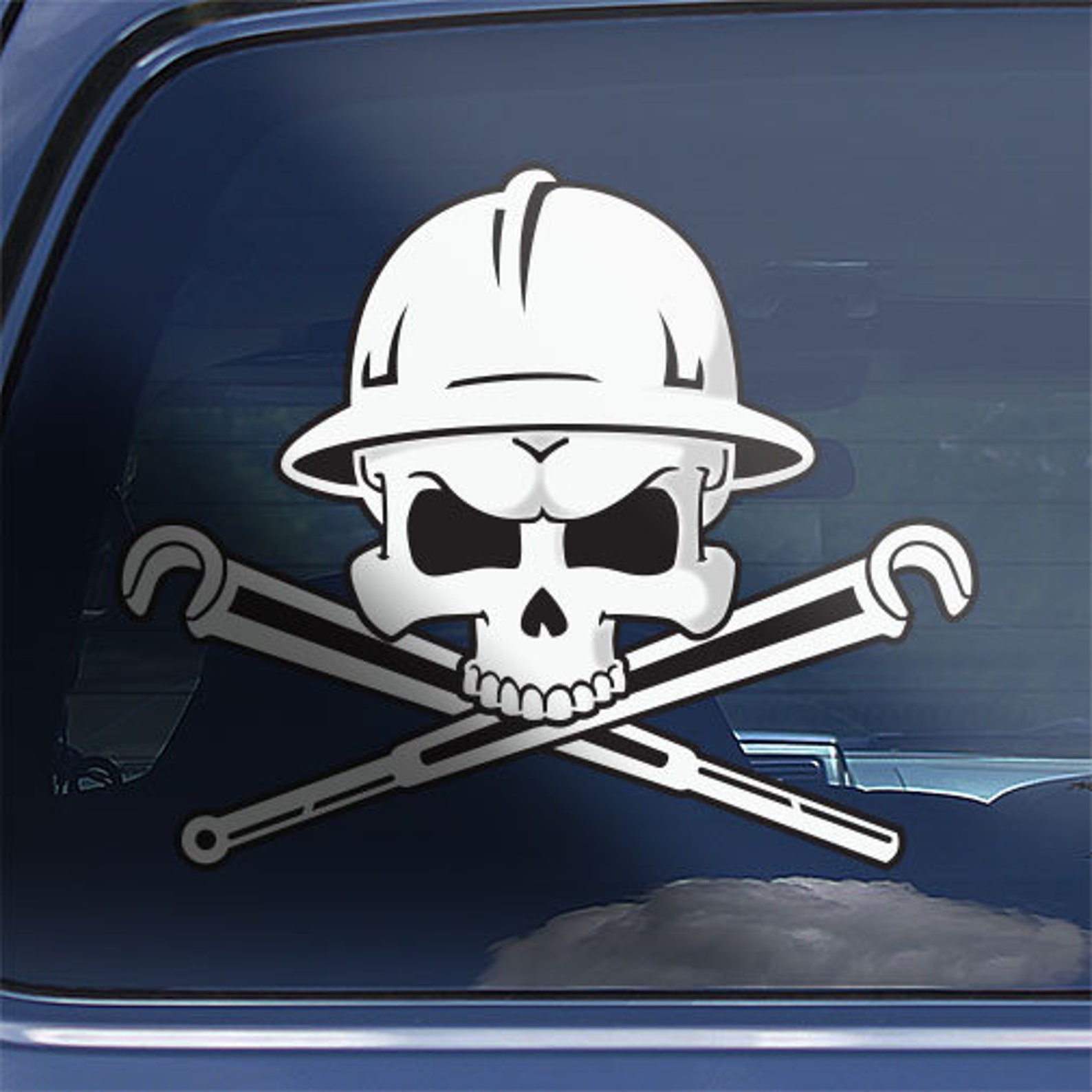 Oil Refinery Worker Skull and Crossbones Decal Sticker | Etsy