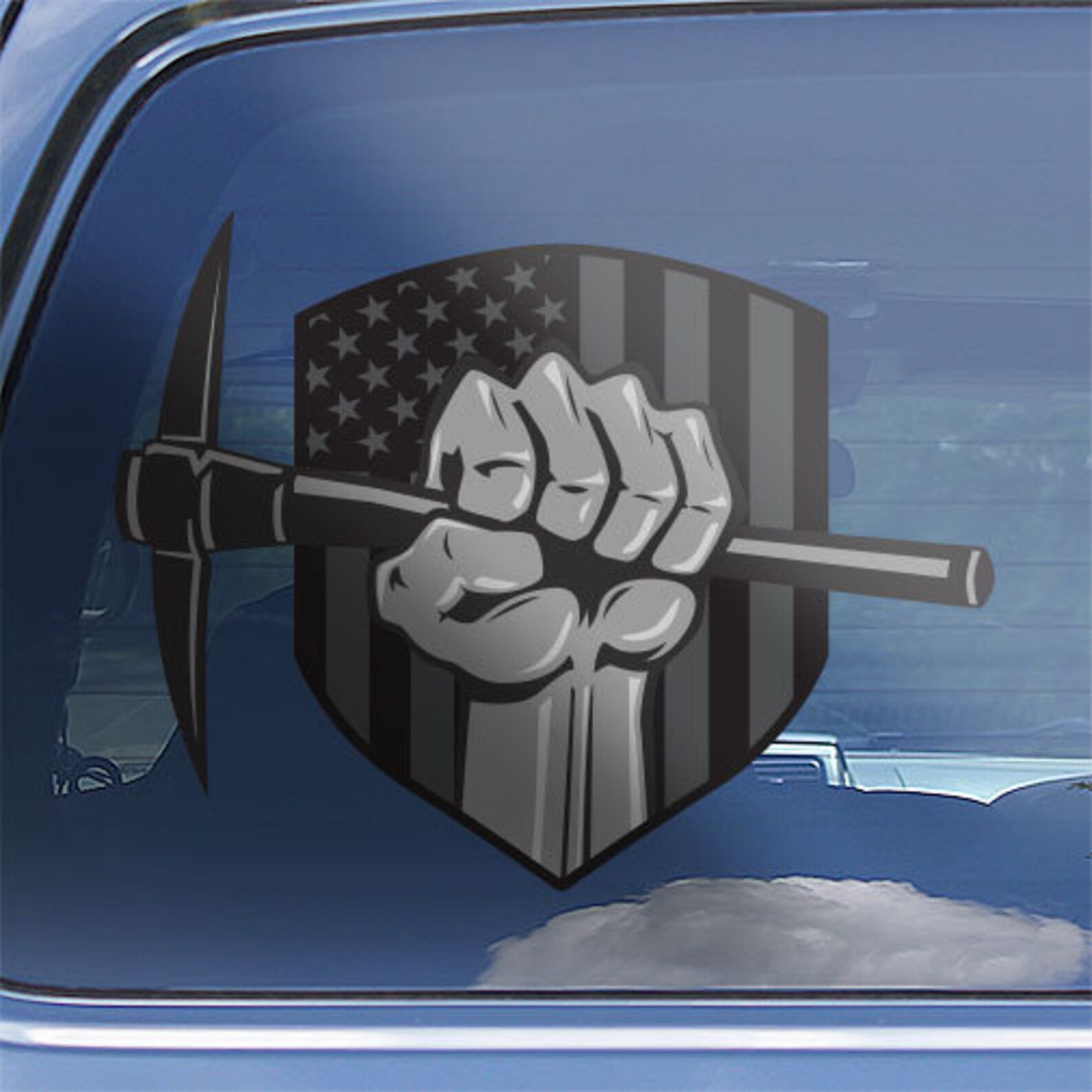 Miner superhero decal American flag coal miner decal USA | Etsy