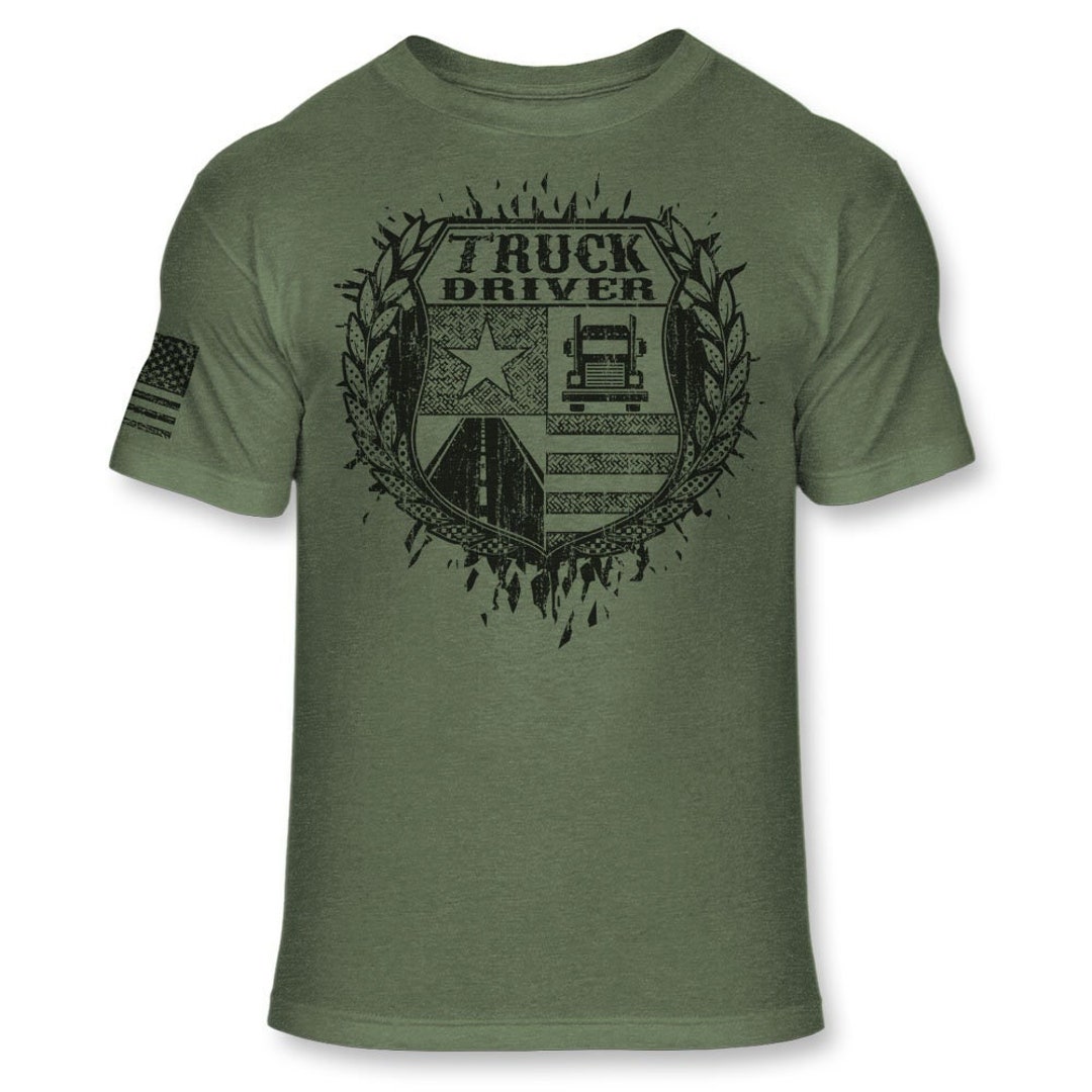 Truck Driver Crest T-shirt - Truck Drivers Coat of Arms Shield Shirt ...