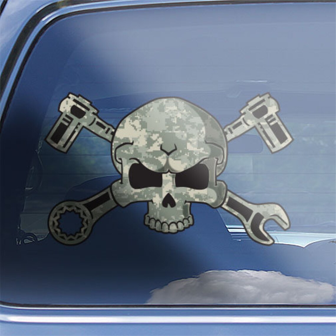 Mechanic Skull Crossbones Decal Sticker Mechanics Decal | Etsy