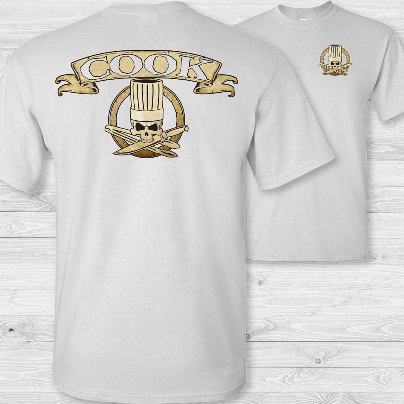 Men's Cook Skull & Crossbones T-shirt. Barbecue Cooks Short Sleeve Tee ...