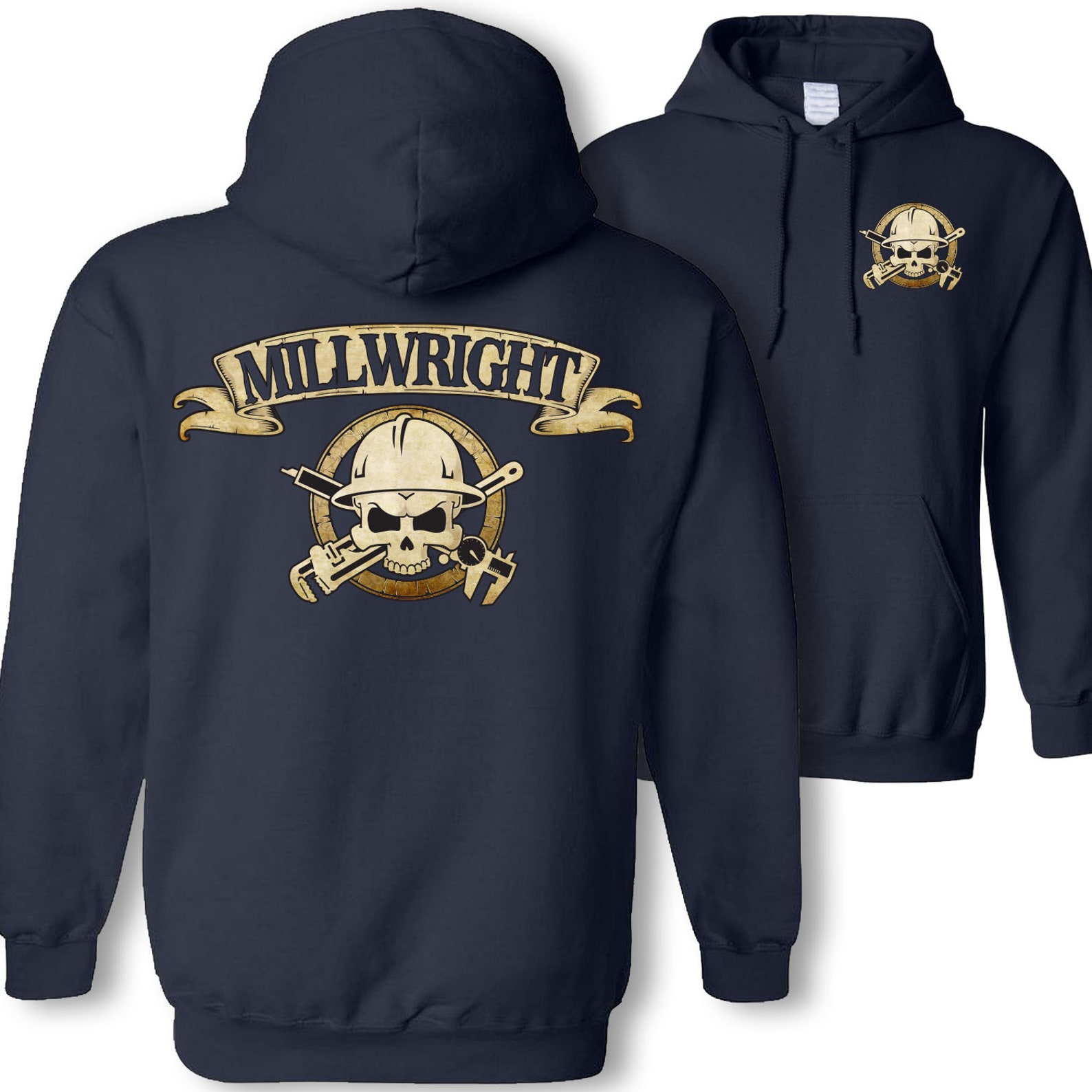 Millwright Skull Hoodie Mill Wright Skull Hooded Sweatshirt - Etsy