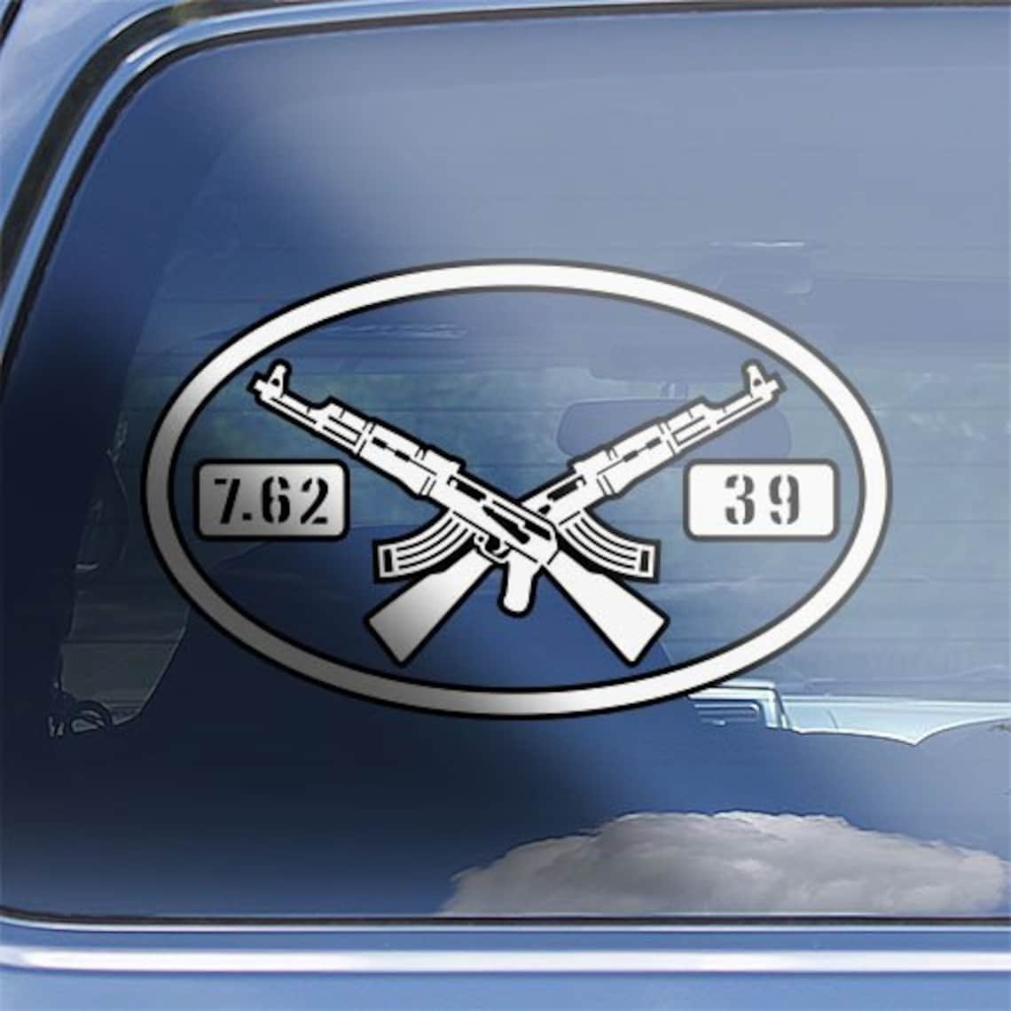 AK-47 Oval Decal Sticker AK47 Rifle window decal oval AK 47 | Etsy