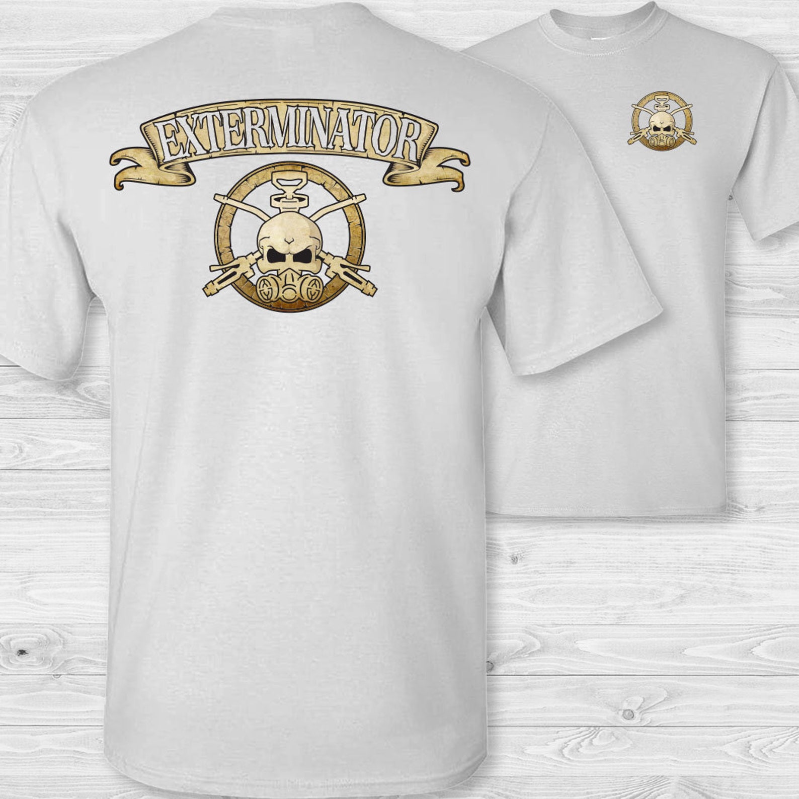 Men's Exterminator Skull & Crossbones T-shirt. - Etsy