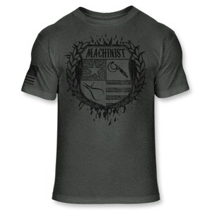 Machinist Crest T-shirt - Machinists Coat of Arms Shield Shirt - USA ...