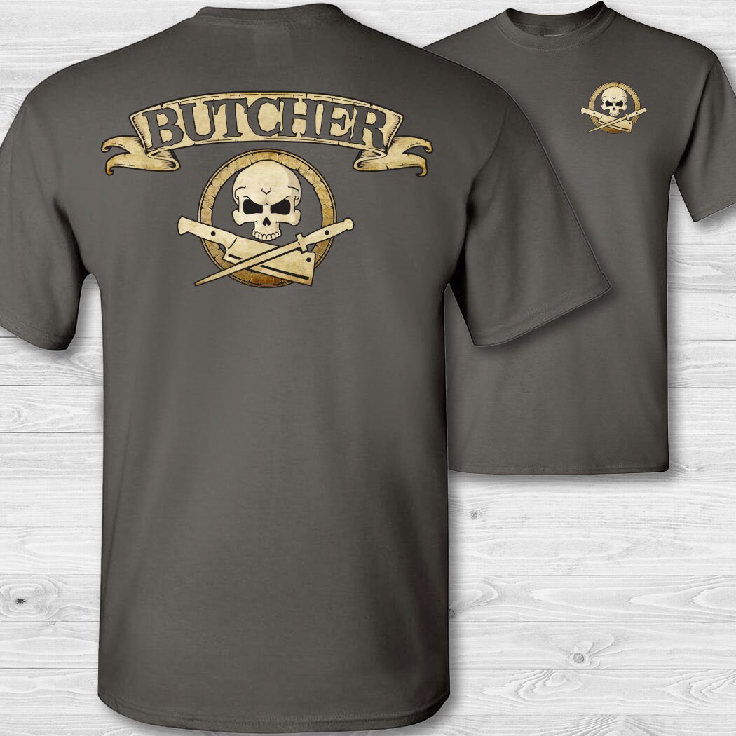 Men's Butcher Skull & Crossbones T-shirt. Butchers Short - Etsy