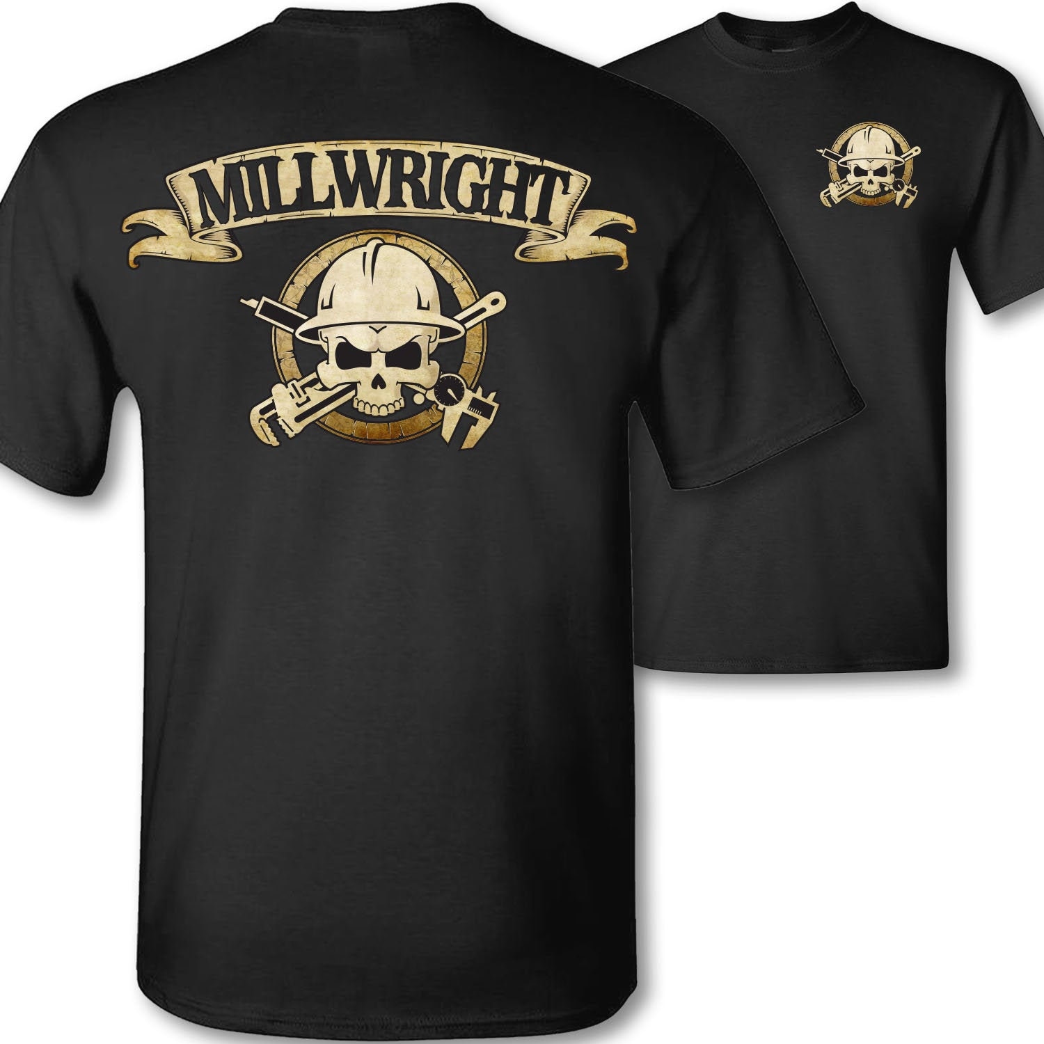 Millwright Skull and Crossbones Badge T-shirt. Millwright - Etsy