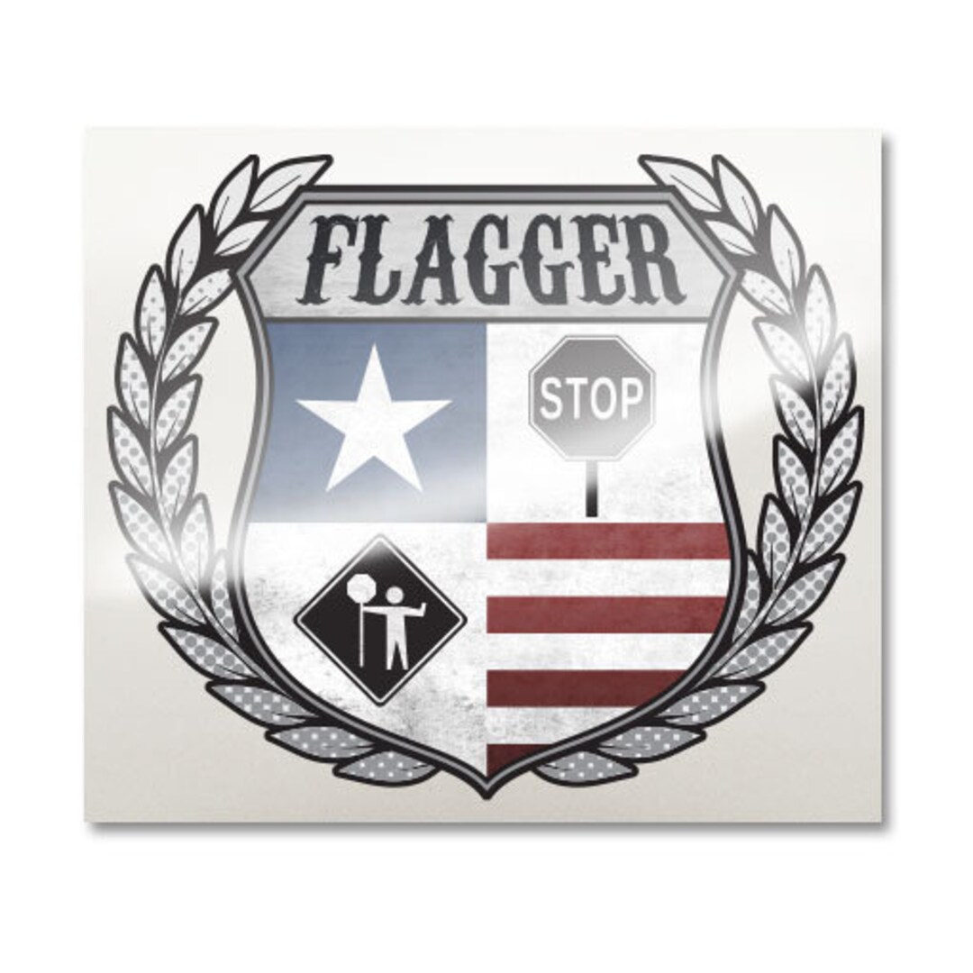 USA Traffic Flagger Decal American Flag Construction Flagger Sticker ...
