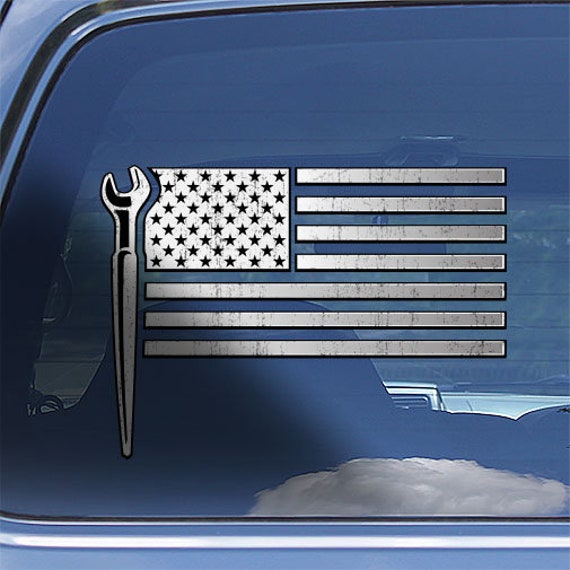 USA Flag Ironworker Decal Sticker Iron Workers Window Decal | Etsy