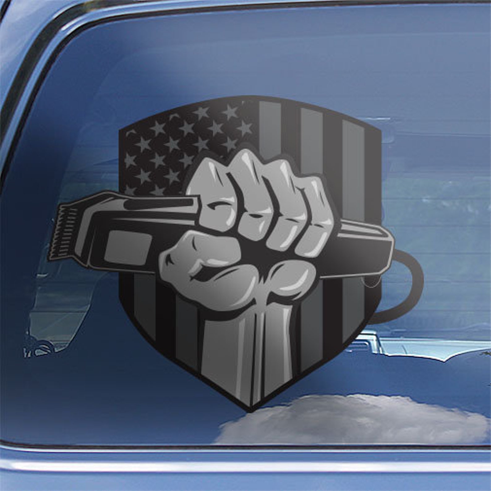 Barber superhero decal American flag barber shop decal | Etsy