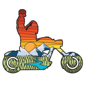 Cruiser Motorcycle Bigfoot Decal Chopper Bike Yeti Sticker - Etsy