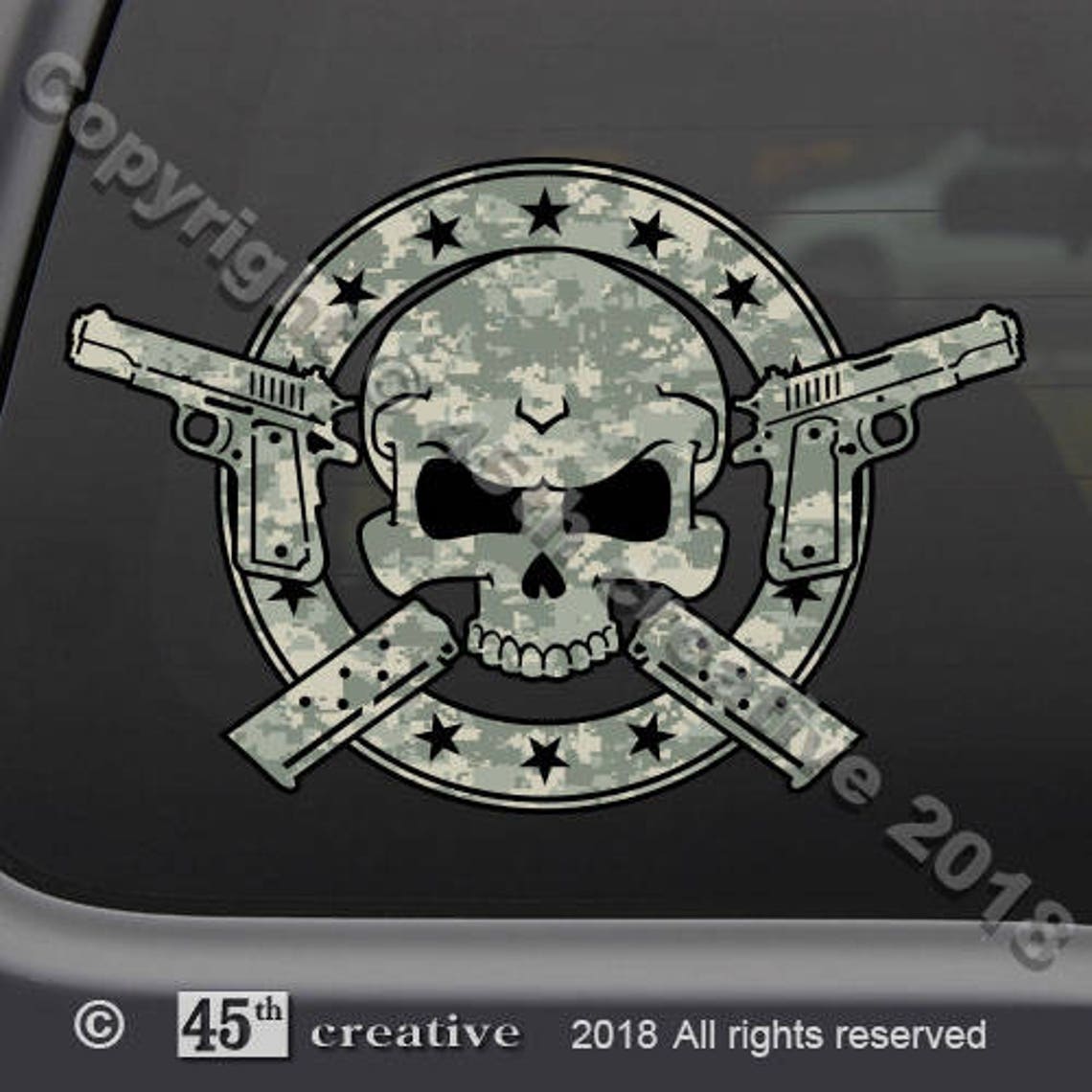 M1911 Pistol Skull Crossbones Decal Sticker 1911 Pistol Decal | Etsy