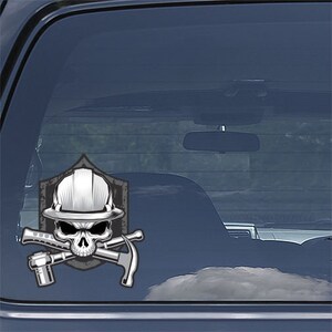 Scaffolder Skull & Shield Decal Scaffold Worker Crossbones Sticker ...