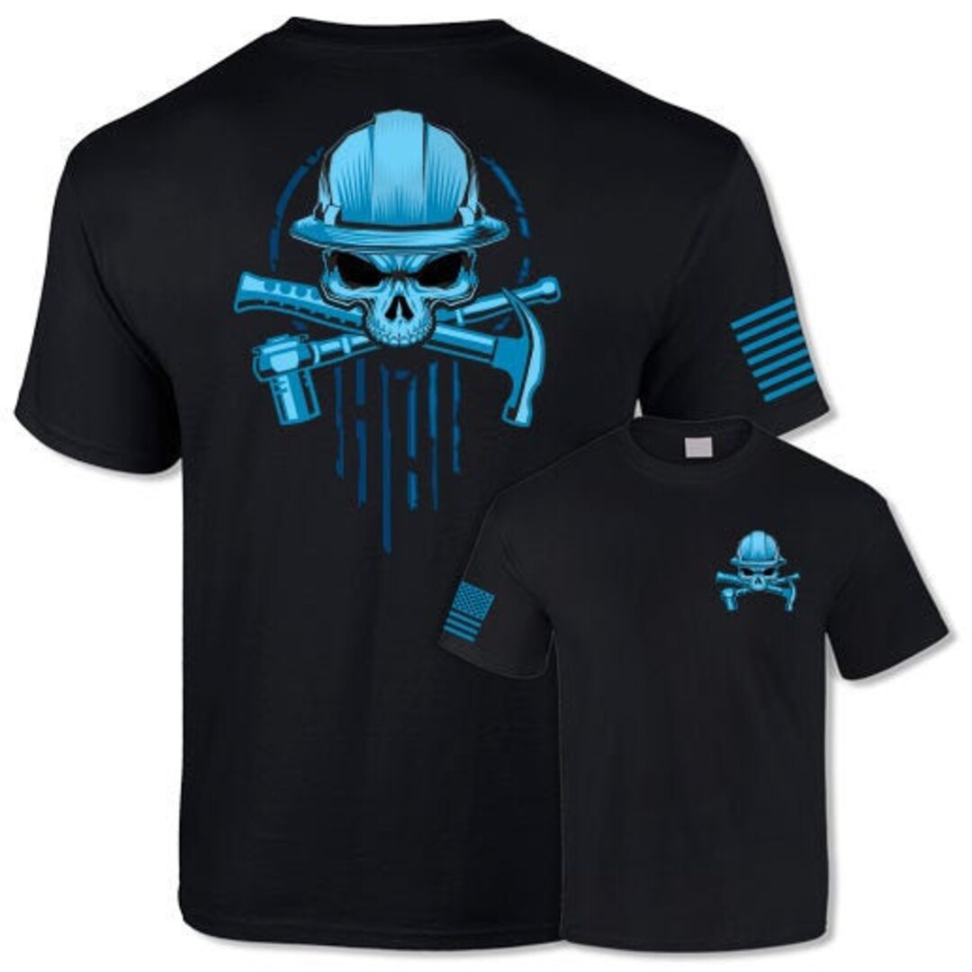 Scaffolder Skull & Crossbones T-shirt Blue Scaffolding Skull - Etsy