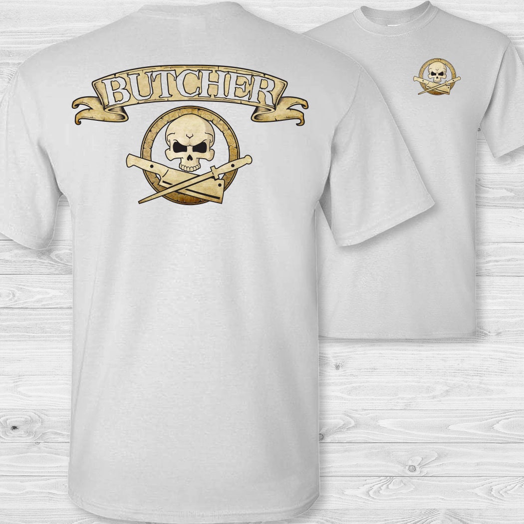 Men's Butcher Skull & Crossbones T-shirt. Butchers Short - Etsy