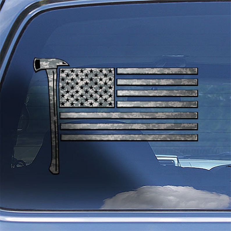 USA Flag Firefighter Decal Sticker fireman window decal | Etsy
