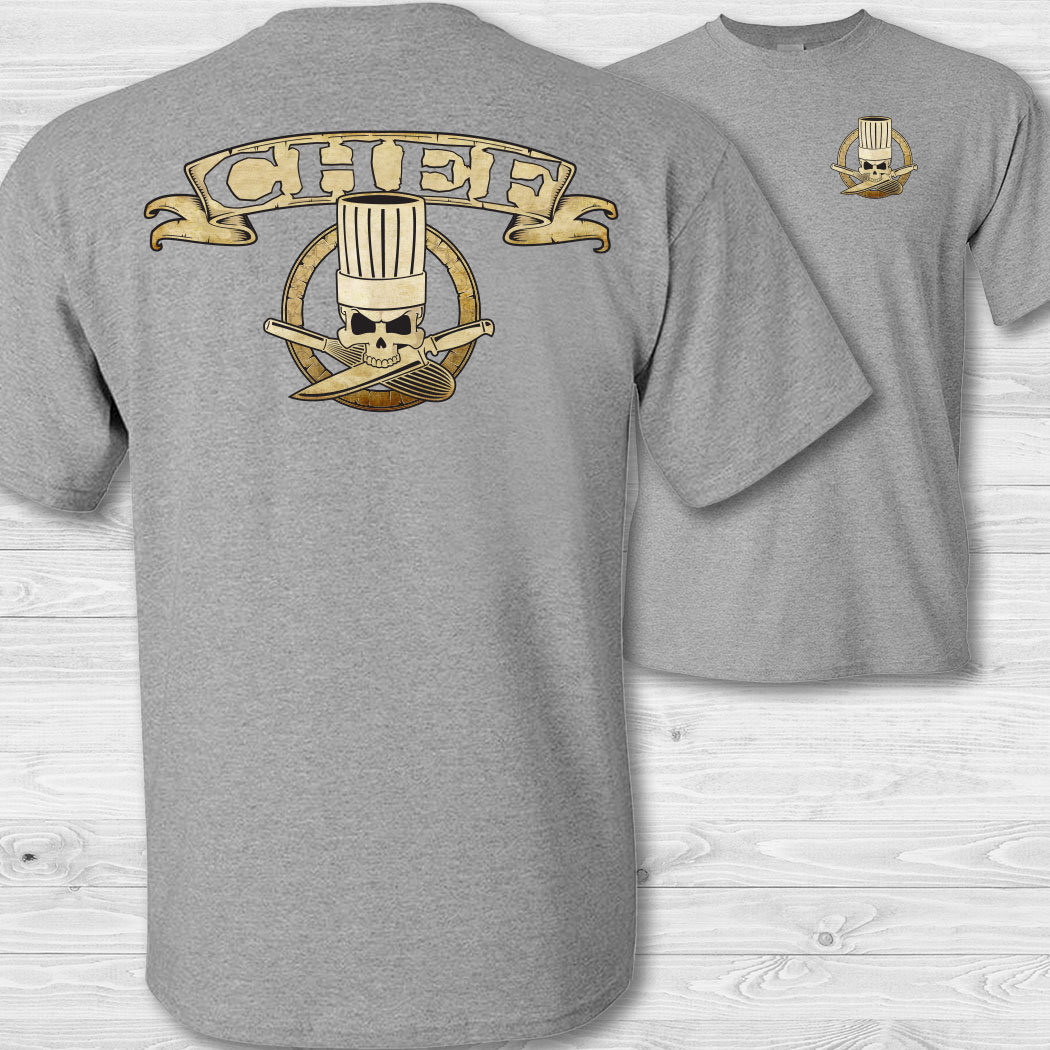 Men's Chef Skull & Crossbones T-shirt. Head Chefs Short | Etsy