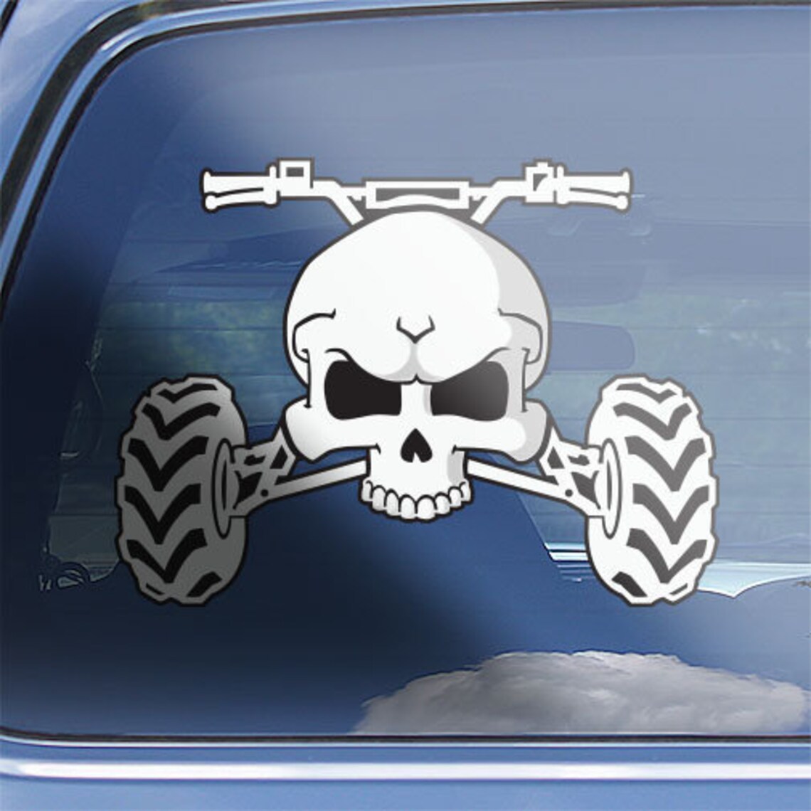 Quad Skull Crossbones Decal Sticker Quading Window Decal - Etsy