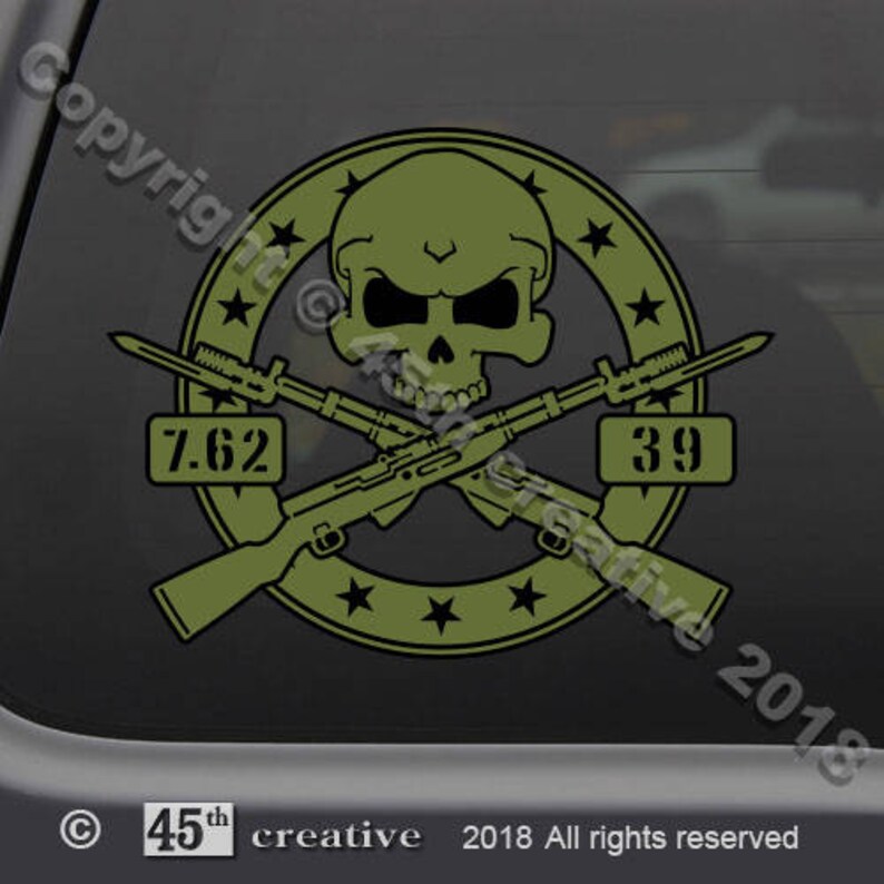 SKS-45 rifle skull crossbones decal sticker sks rifle decal | Etsy