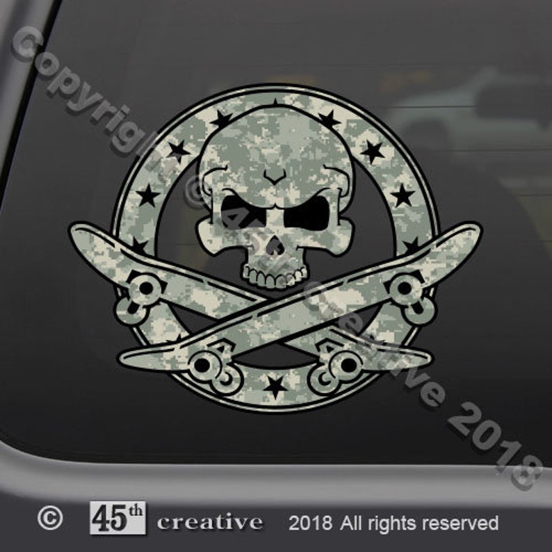 Skateboard Skull Crossbones Decal Sticker Skateboarding - Etsy