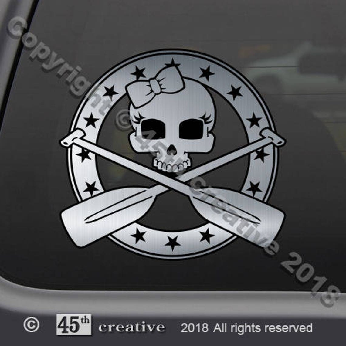 Women's Canoe Crossbones Decal Girl Canoe Rowing | Etsy