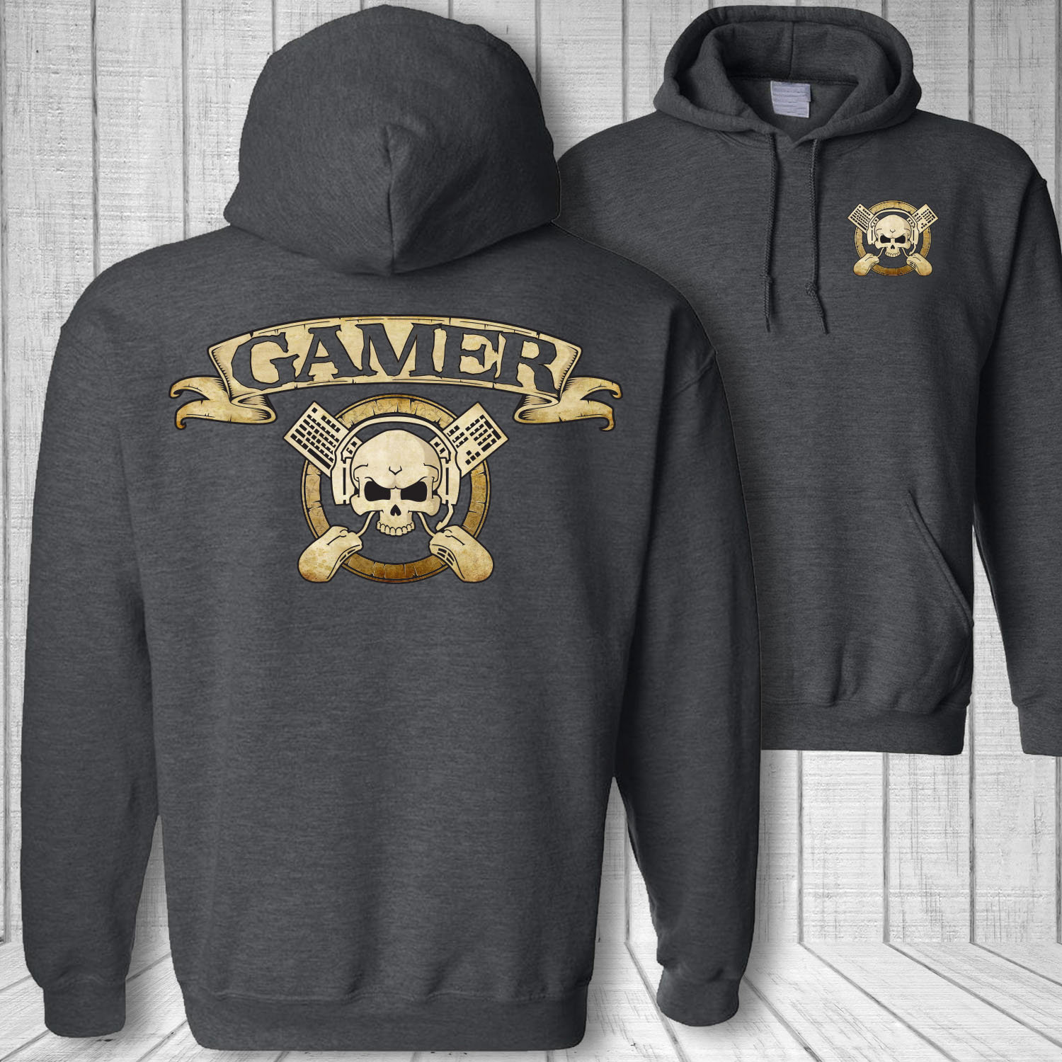 Gamer Skull Hoodie Mmo Rts Fps Rpg Pc Gamer Hooded | Etsy