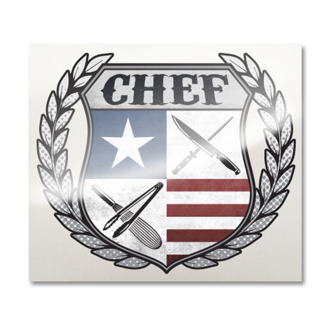 USA Chef Decal American Flag Chefs Sticker Crest - Etsy