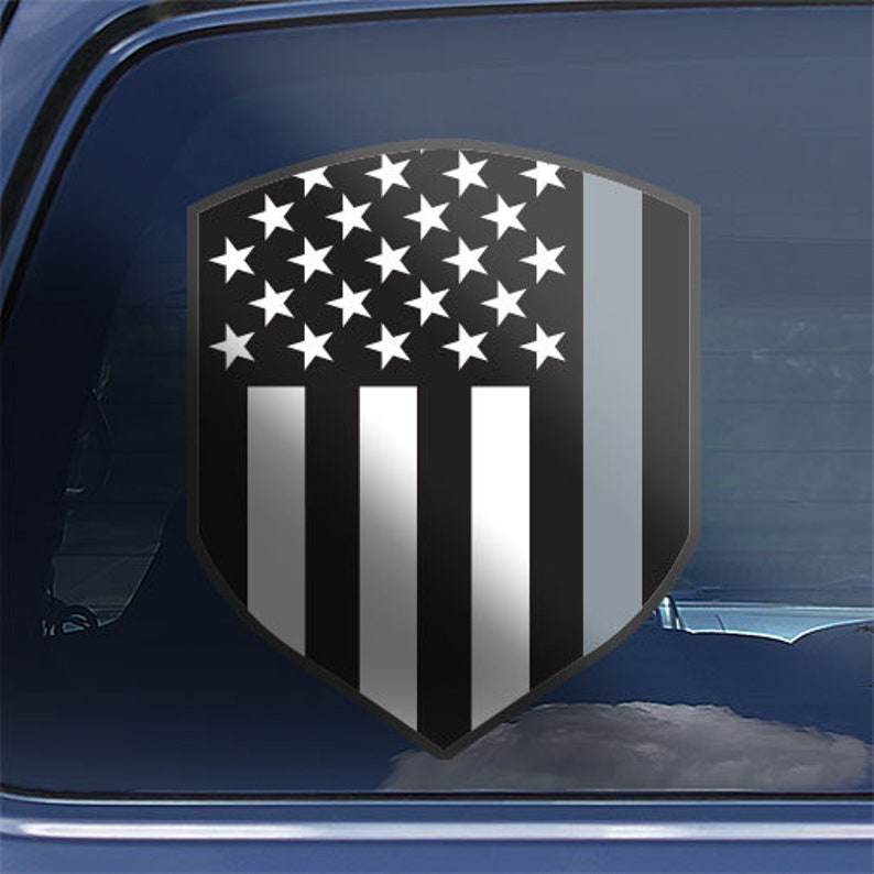 Thin Gray Line American Flag Shield Correctional Officer Decal | Etsy