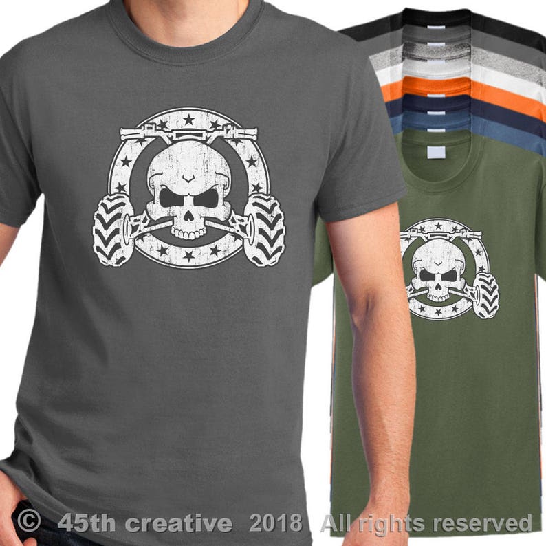ATV T Shirt Atv off Road Shirt Atv Mudding Skull Shirt Quad | Etsy