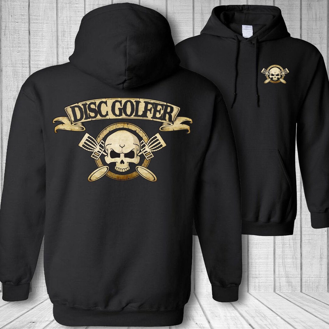 Disc Golf Skull Hoodie Disc Golfing Skull Hooded Sweatshirt - Etsy