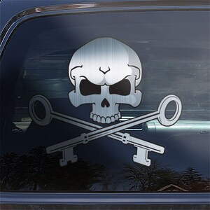 Locksmith Skull Crossbones Decal Sticker, Locksmithing Decal Sticker ...