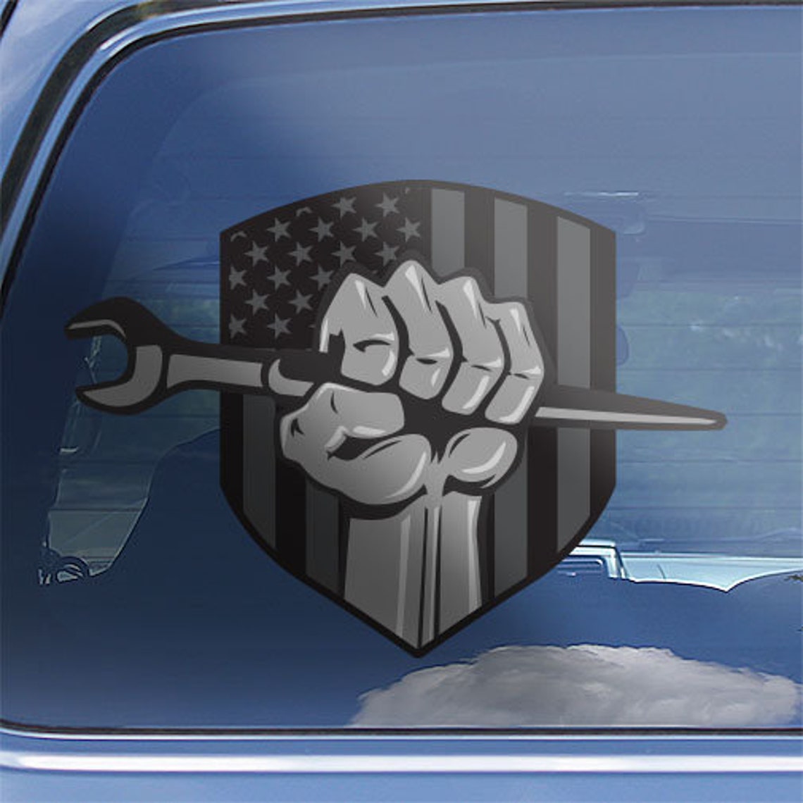 Ironworker superhero decal American flag iron worker decal | Etsy