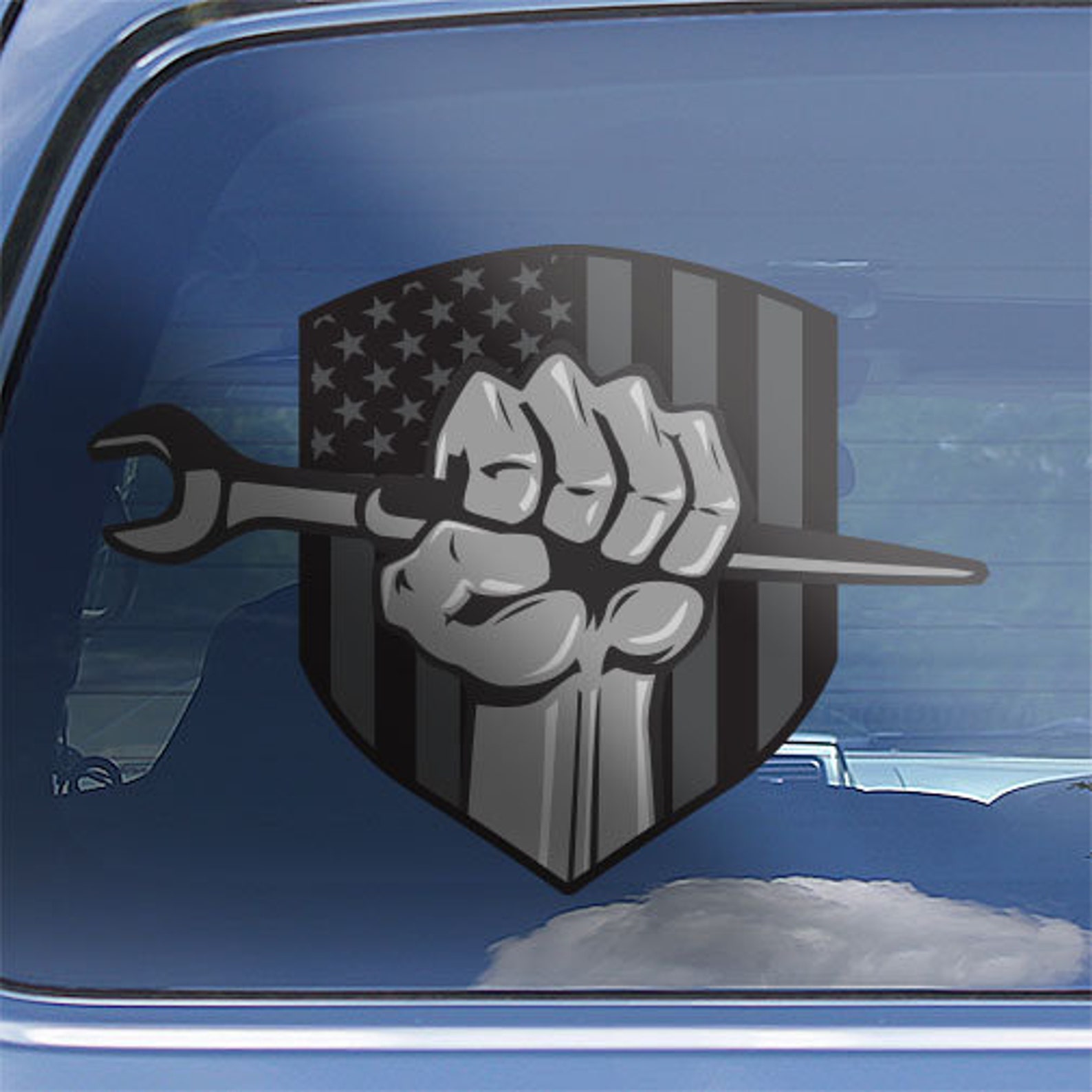 Ironworker superhero decal American flag iron worker decal | Etsy