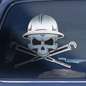 Oil Refinery Worker Skull and Crossbones Decal Sticker Petroleum ...