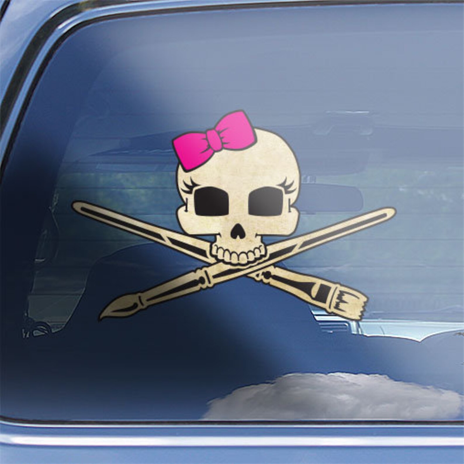 Women's Art Painter Skull Decal Sticker Womans Art | Etsy
