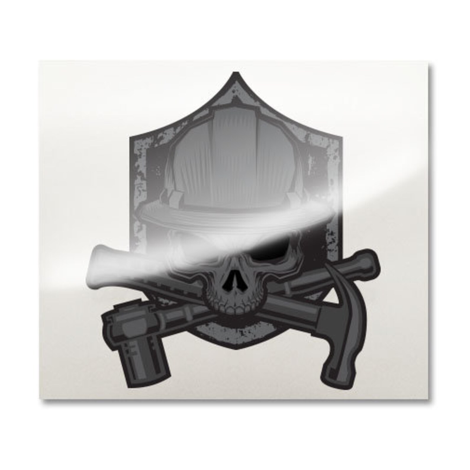 Scaffolder skull & shield decal Scaffold worker crossbones | Etsy