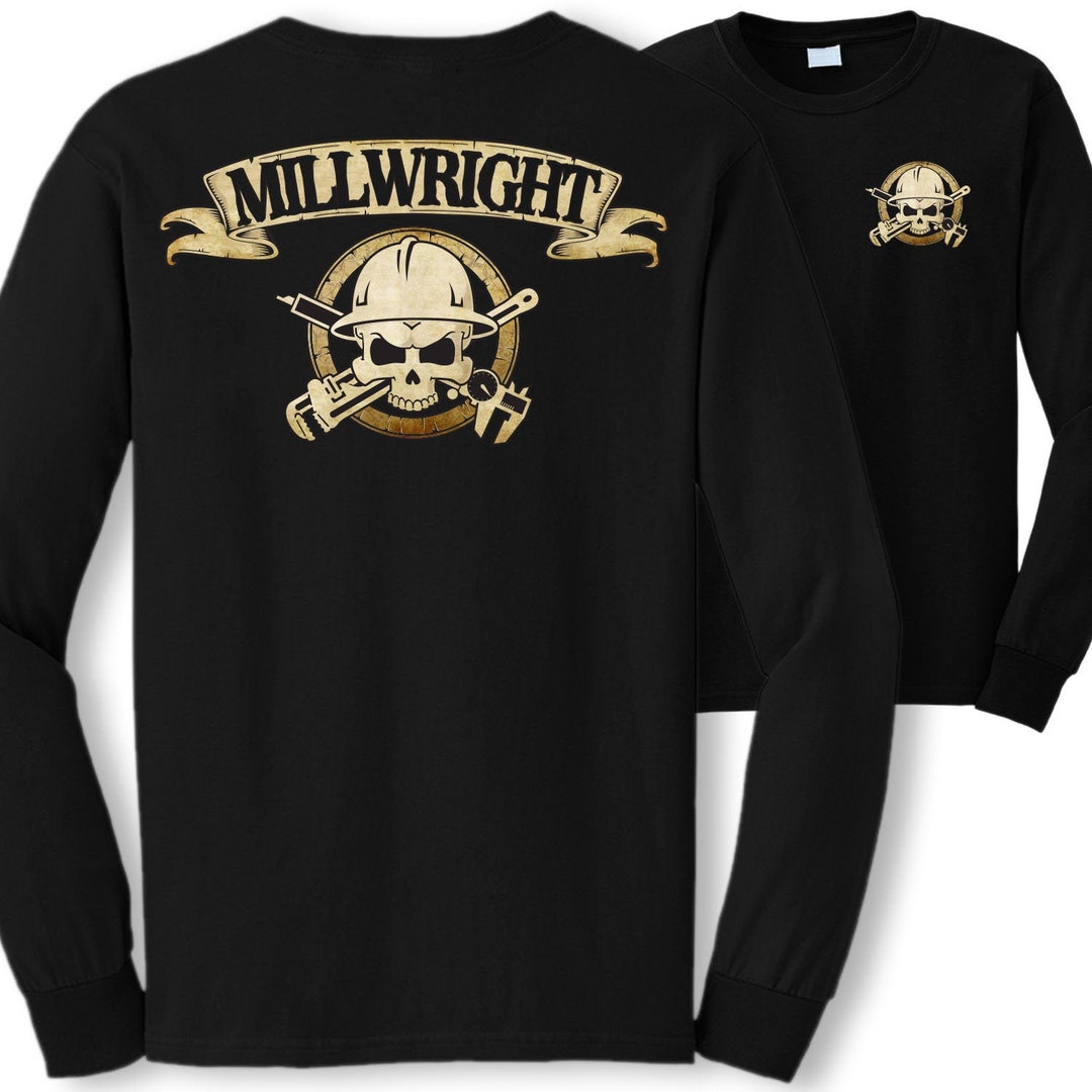 Millwright Skull Long Sleeve T-shirt Millwright Hardhat - Etsy