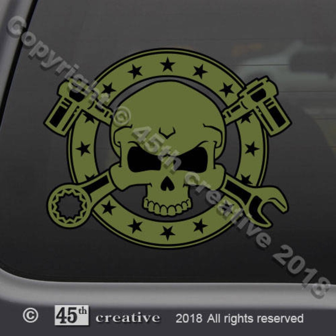 Mechanic Skull Crossbones Decal Sticker Mechanics Decal - Etsy