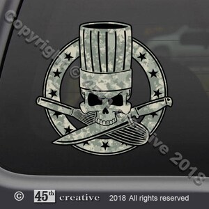 Chef Skull Crossbones Decal Sticker, Chefs Skull Decal Sticker ...