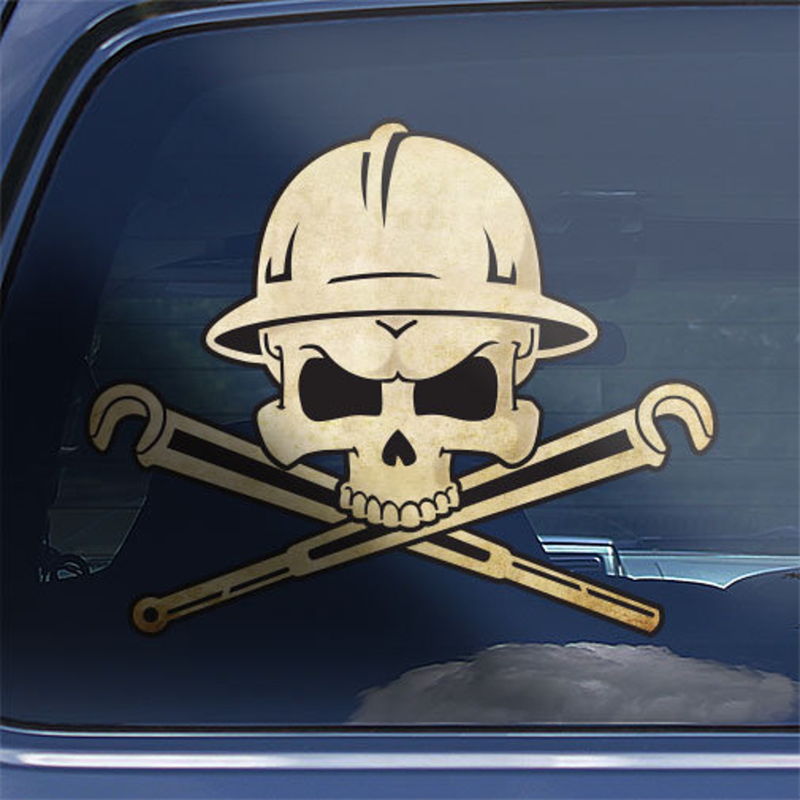Oil Refinery Worker Skull and Crossbones Decal Sticker | Etsy