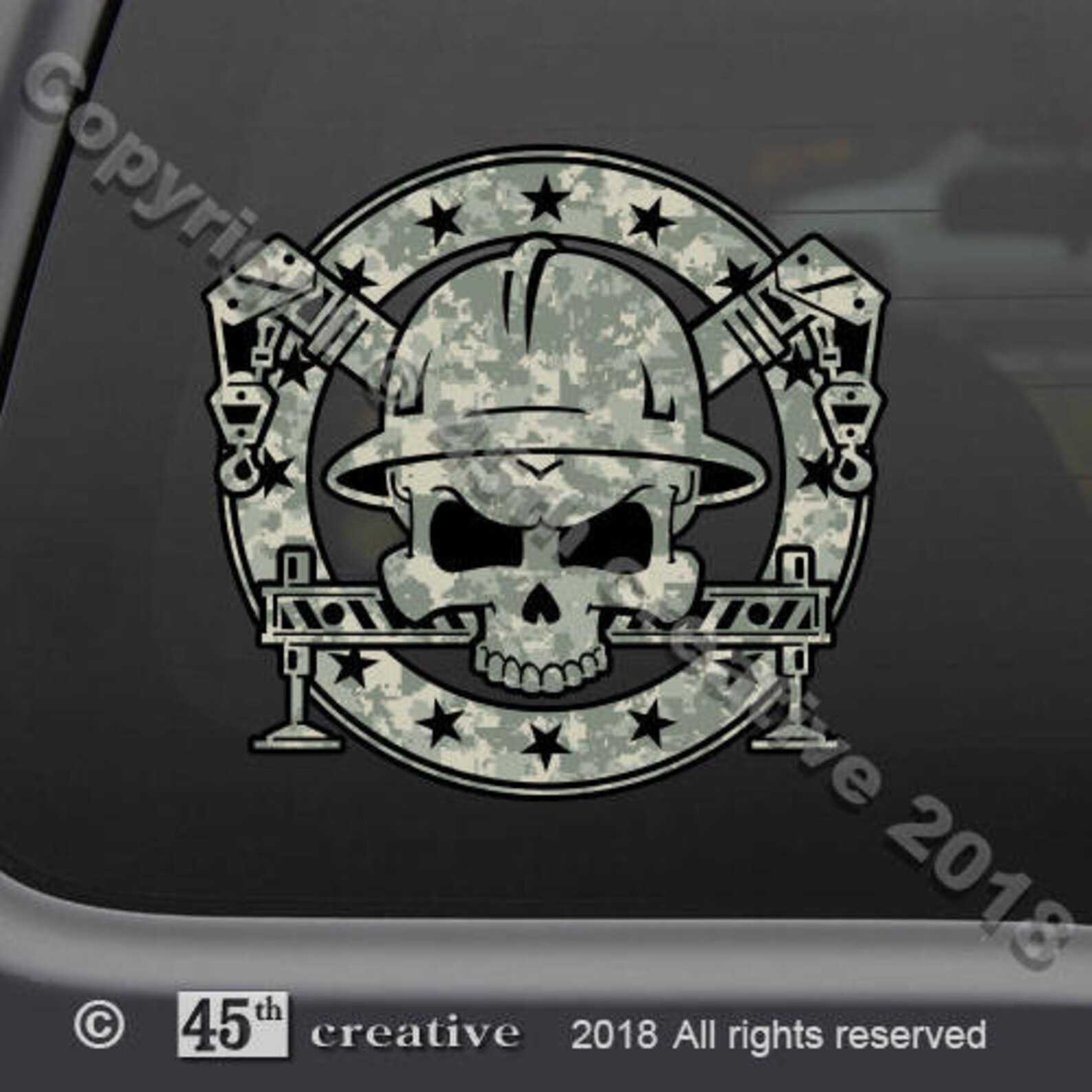 Crane Operator Skull Crossbones Decal Sticker Crane Operators - Etsy