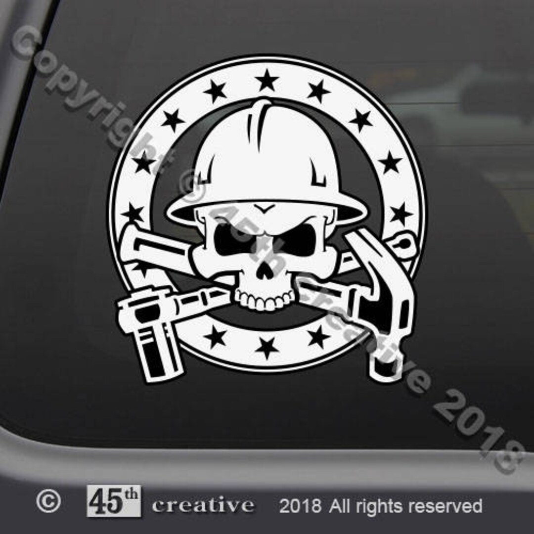 Scaffolder Skull Crossbones Decal Sticker, Scaffolders Decal Sticker ...