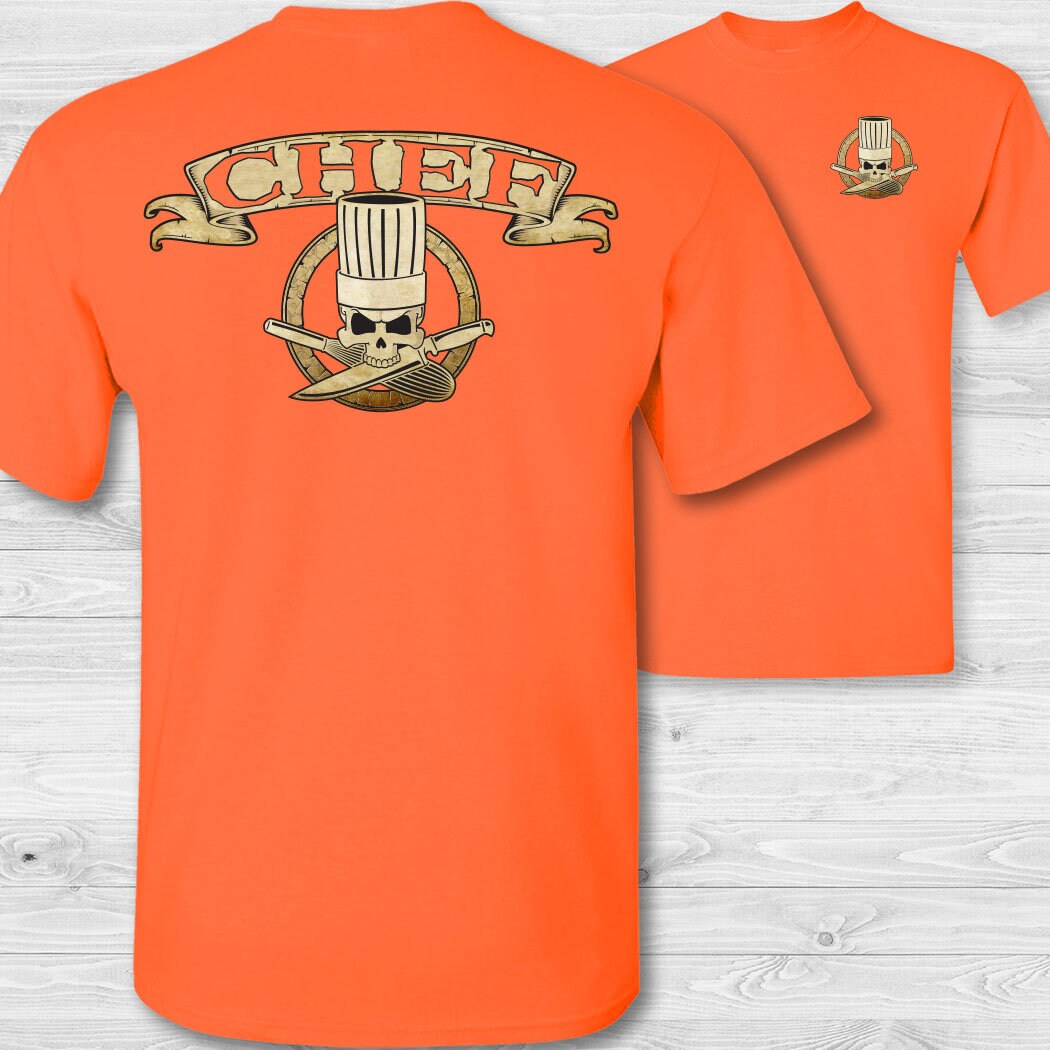 Men's Chef Skull & Crossbones T-shirt. Head Chefs Short - Etsy