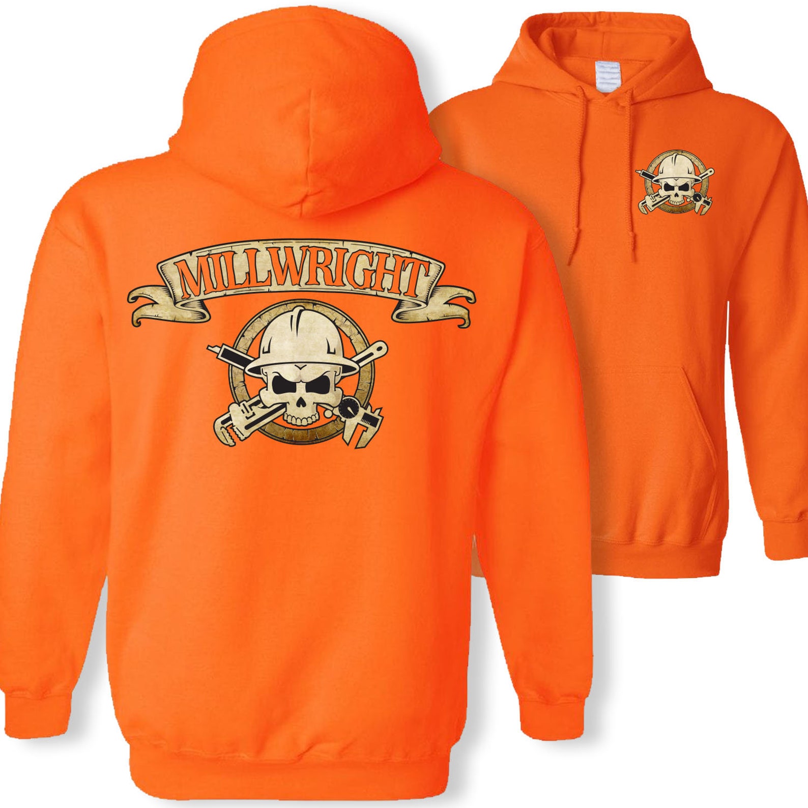 Millwright Skull Hoodie Mill Wright Skull Hooded Sweatshirt - Etsy