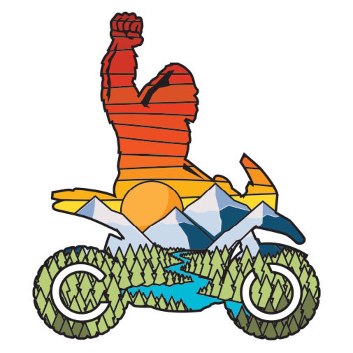 Adventure Bike Bigfoot Decal Adventure Motorcycle Yeti | Etsy