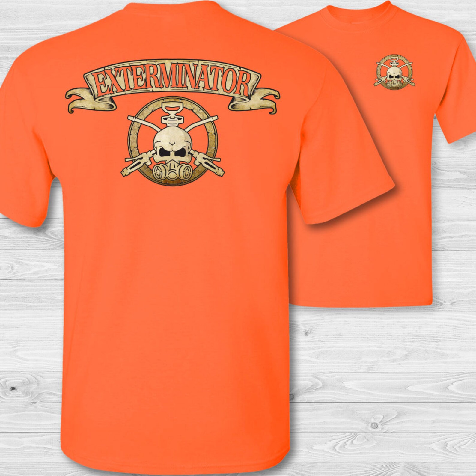 Men's Exterminator Skull & Crossbones T-shirt. - Etsy