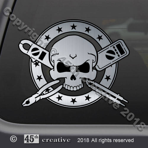 Electricians skull crossbones decal sticker electrician decal | Etsy