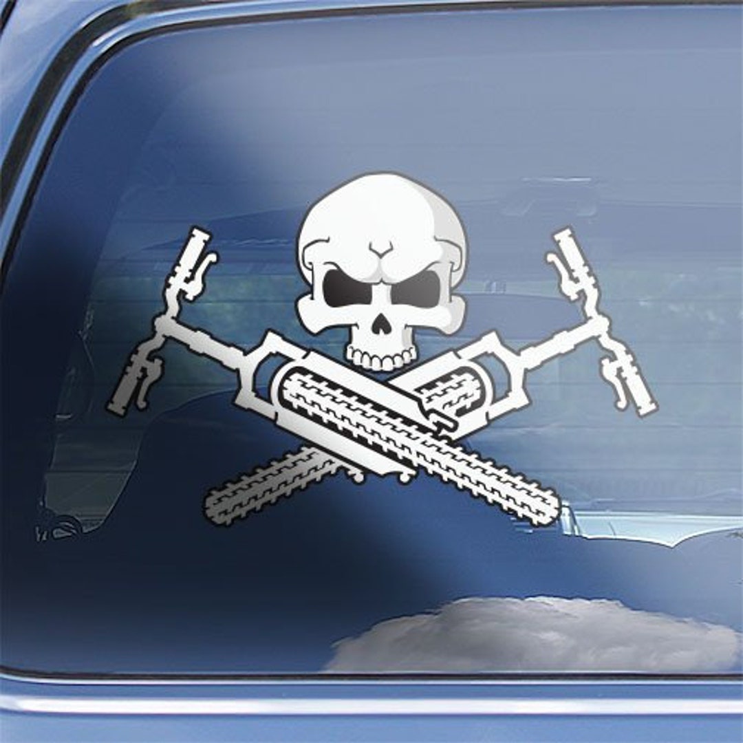 Mountain Bike Skull Crossbones Decal Mt. Biker Window Sticker Mt Biking ...
