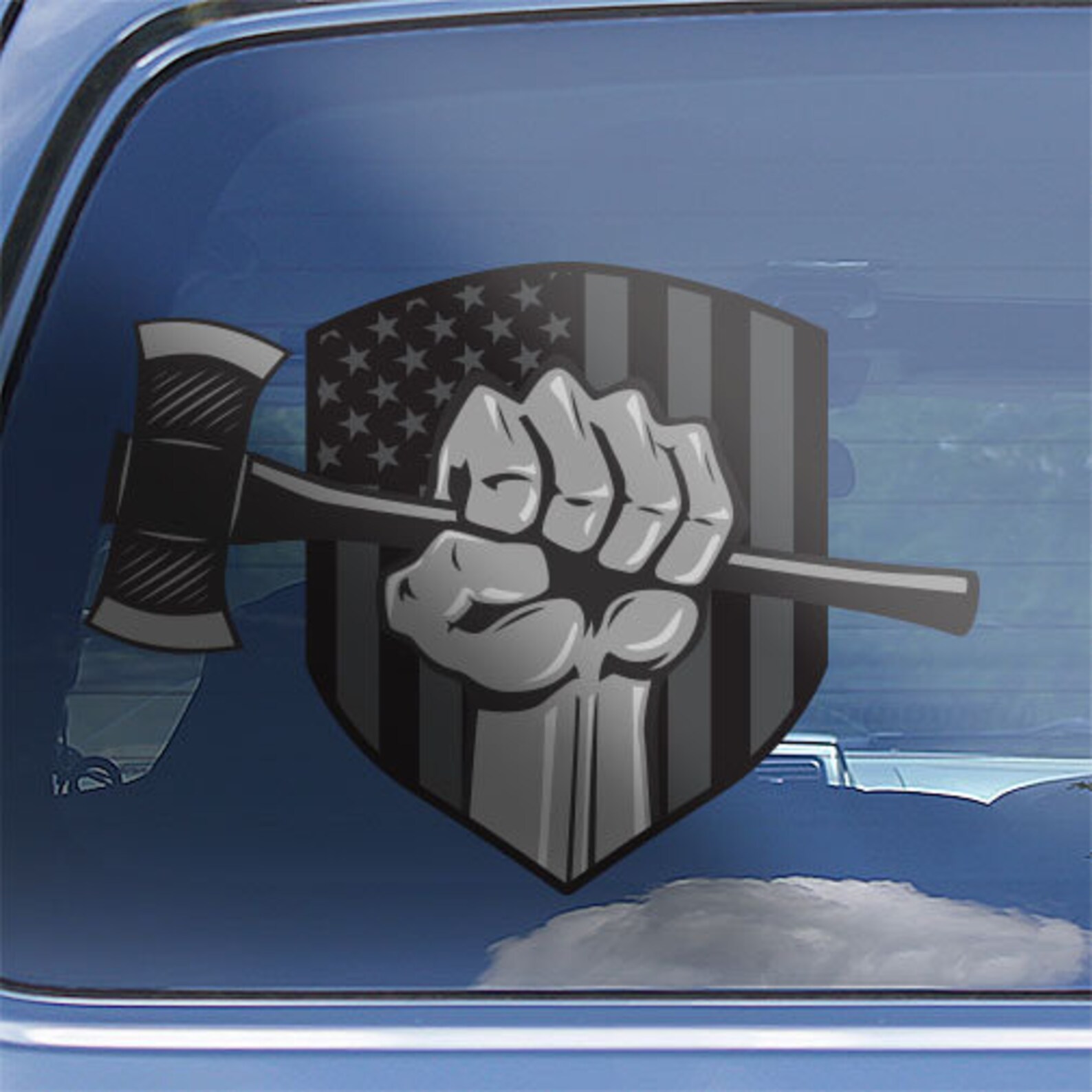 Logger Superhero Decal American Flag Logging Decal USA Flag Lumberjack ...